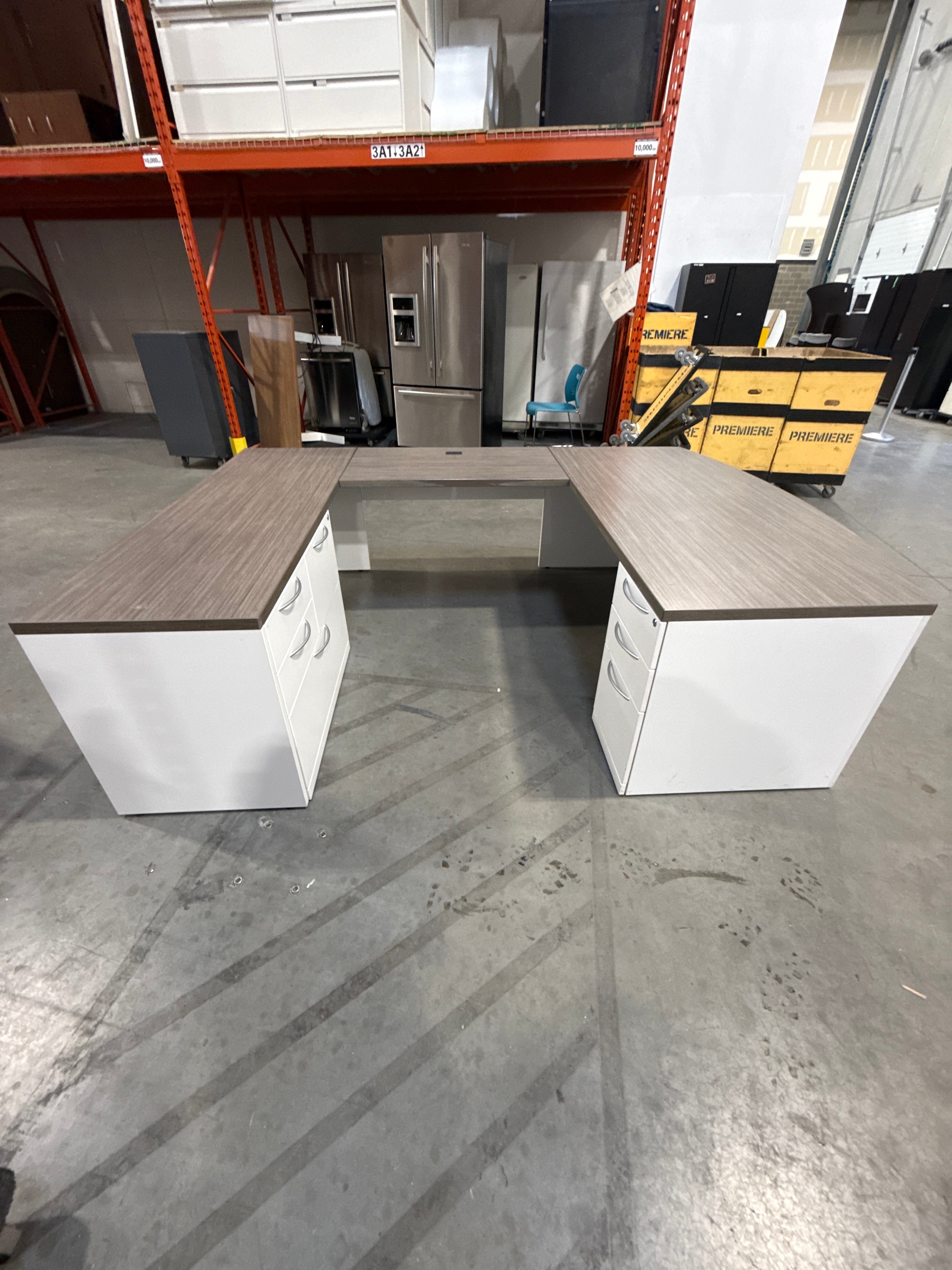 U-Shape Desk w/BBFLF and BBF Ped – Premiere Office Furniture