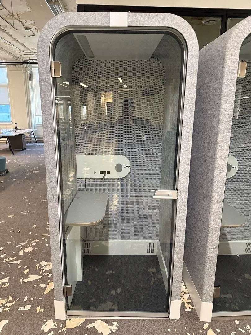 Loop Phone Booth w/Height Adjustable Surface – Premiere Office Furniture